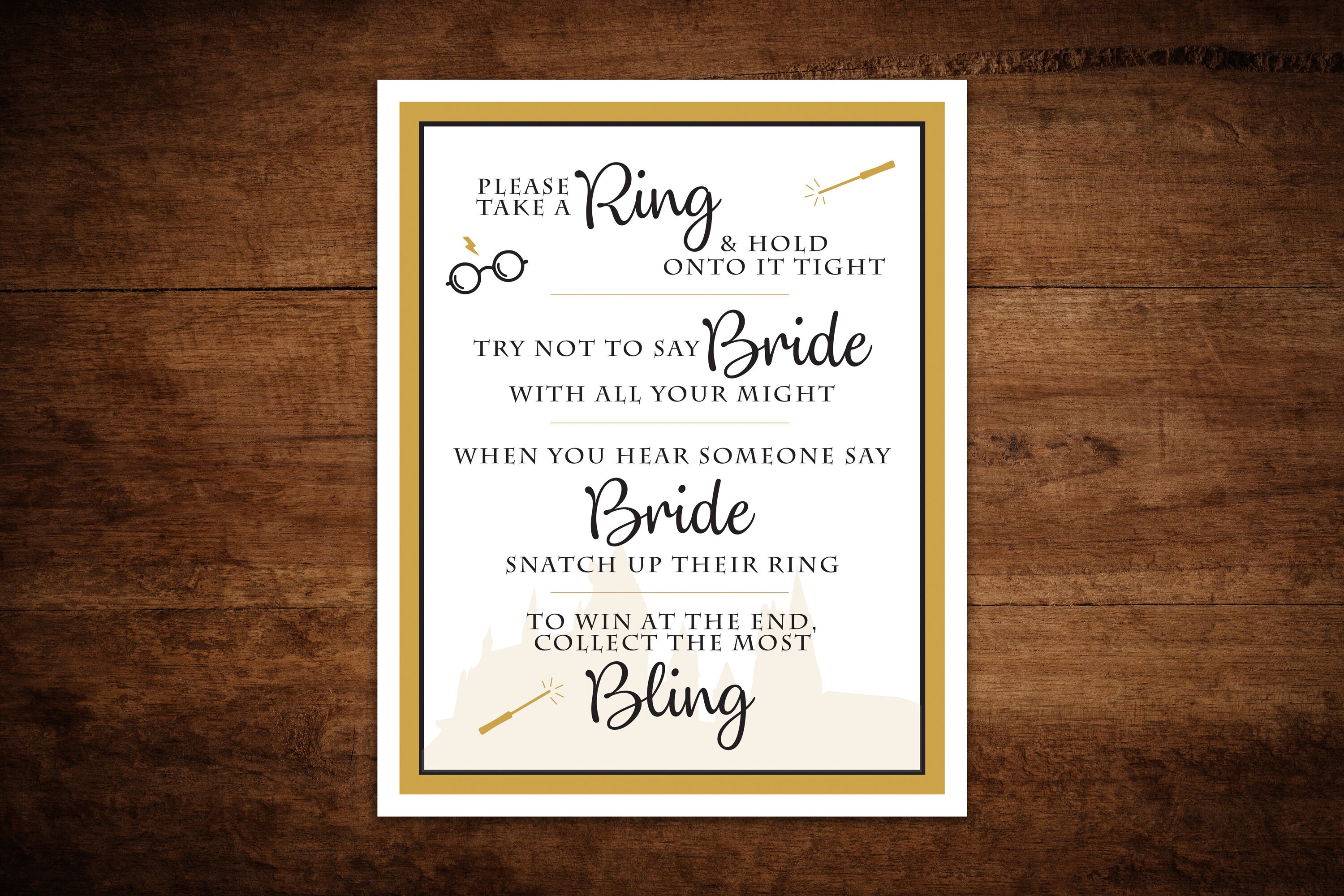 Magical Ring Shower Game DIY Printable 8x10 Instant | Etsy