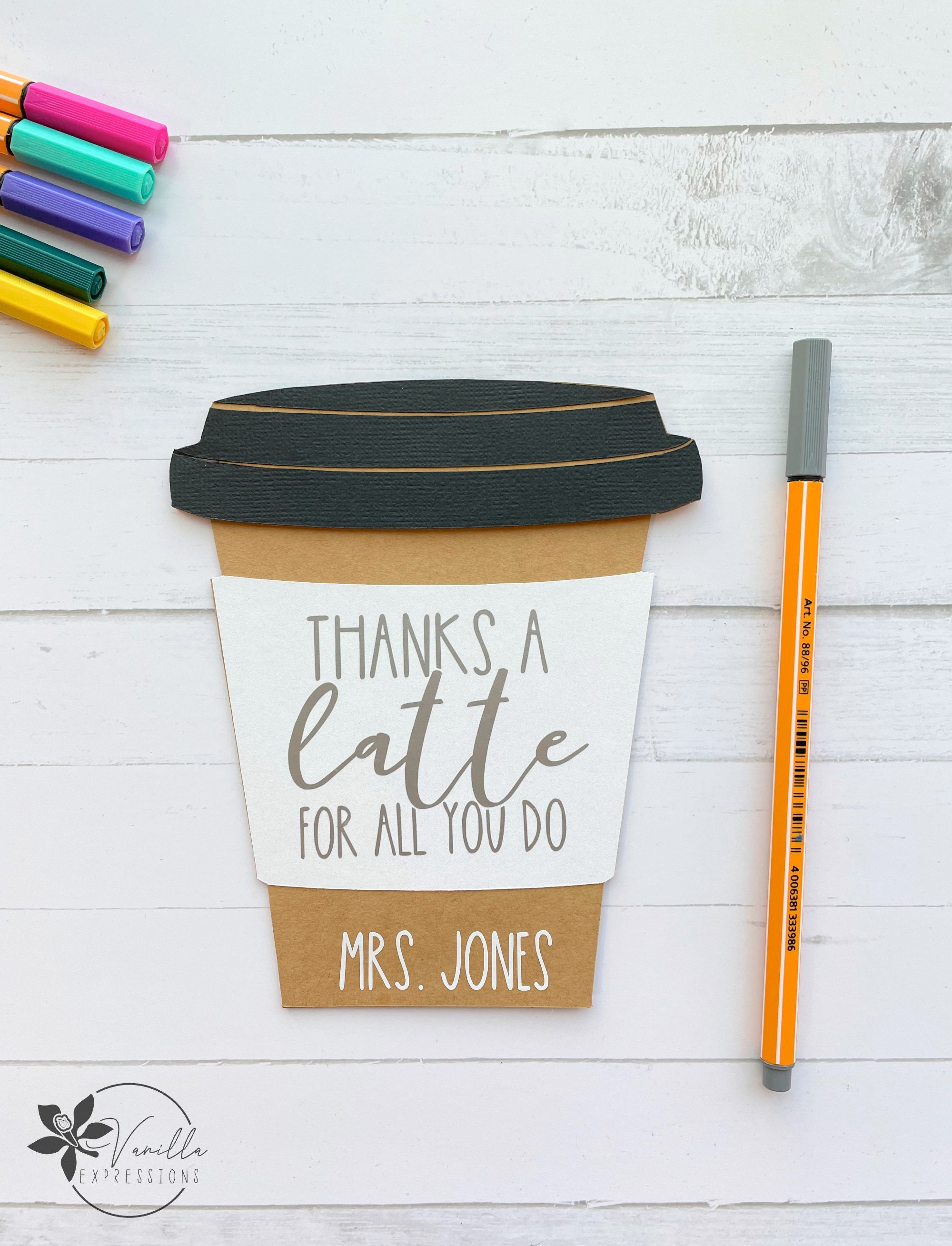 Teacher Coffee Gift Card Holder Teacher Appreciation Gift - Etsy