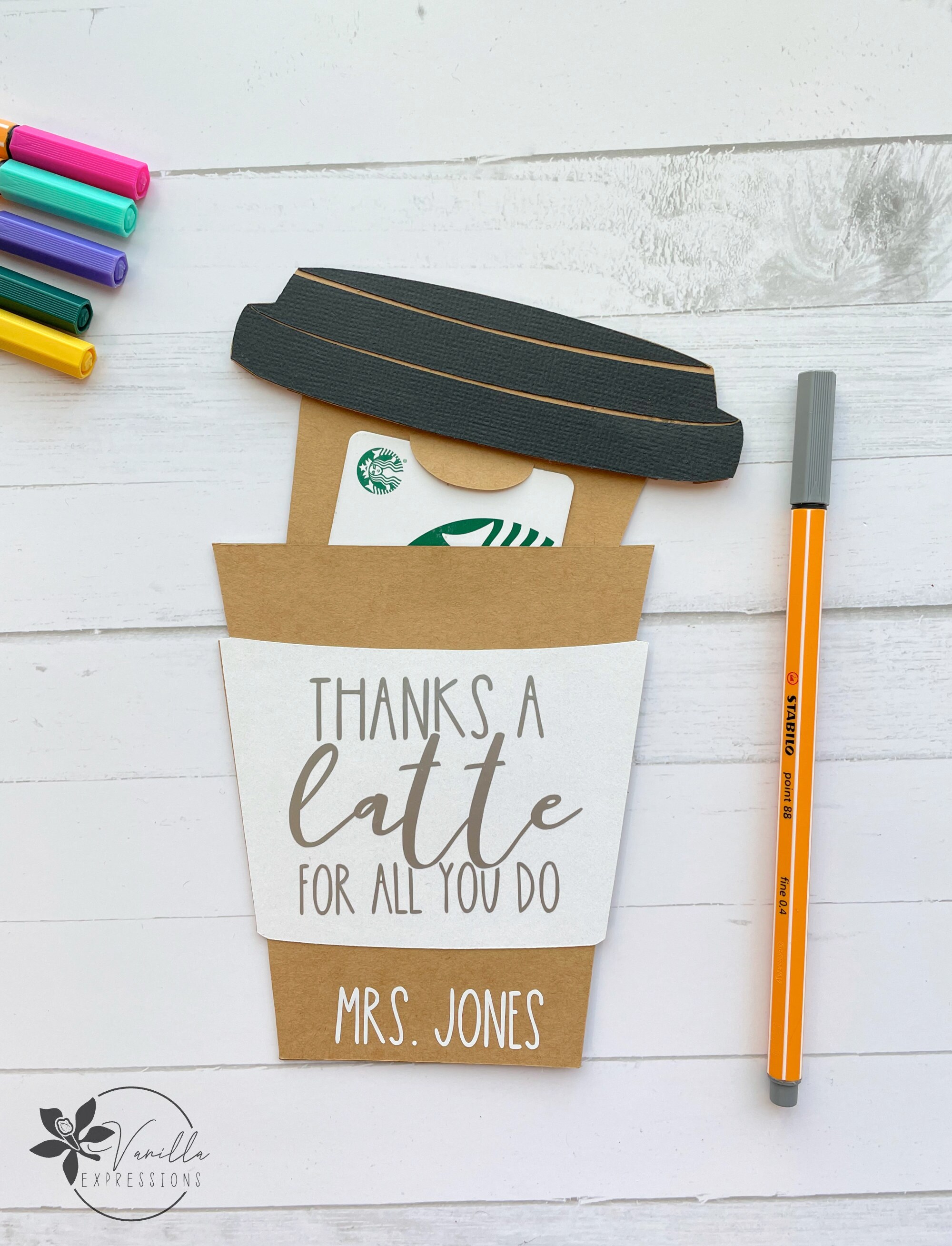Teacher Coffee Gift Card Holder Teacher Appreciation Gift - Etsy