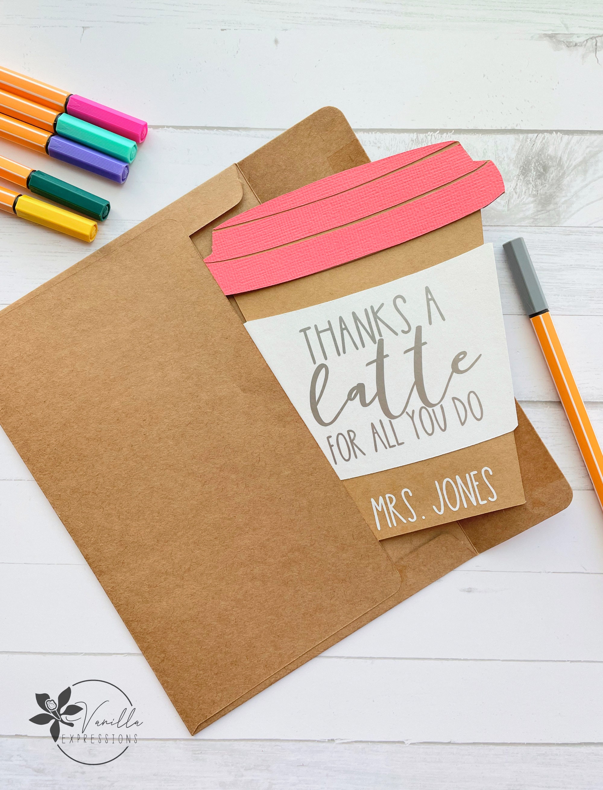 Teacher Coffee Gift Card Holder Teacher Appreciation Gift - Etsy