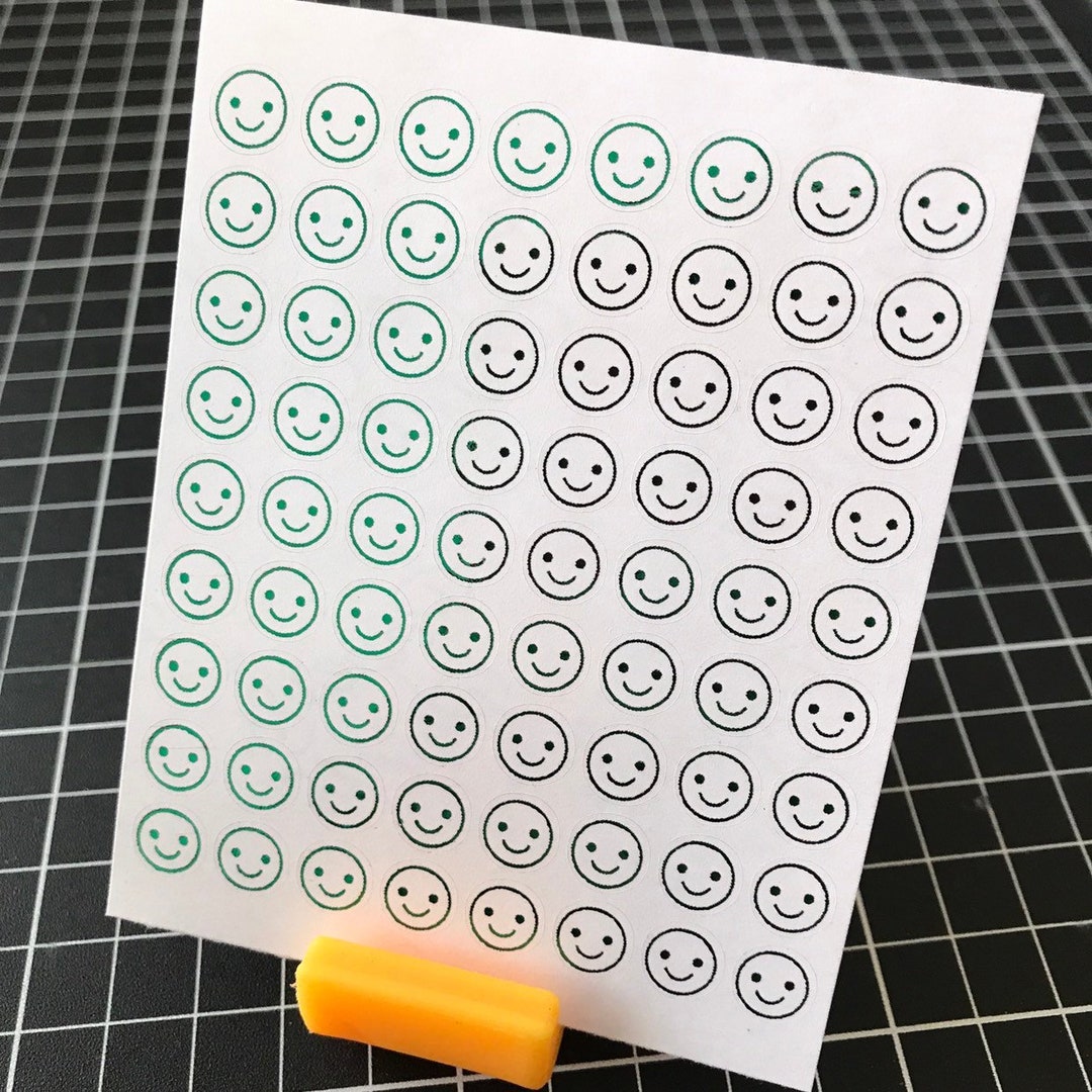 Foil Smiley Face Planner Stickers: 1cm Emoticon Icons (63pcs) - Etsy