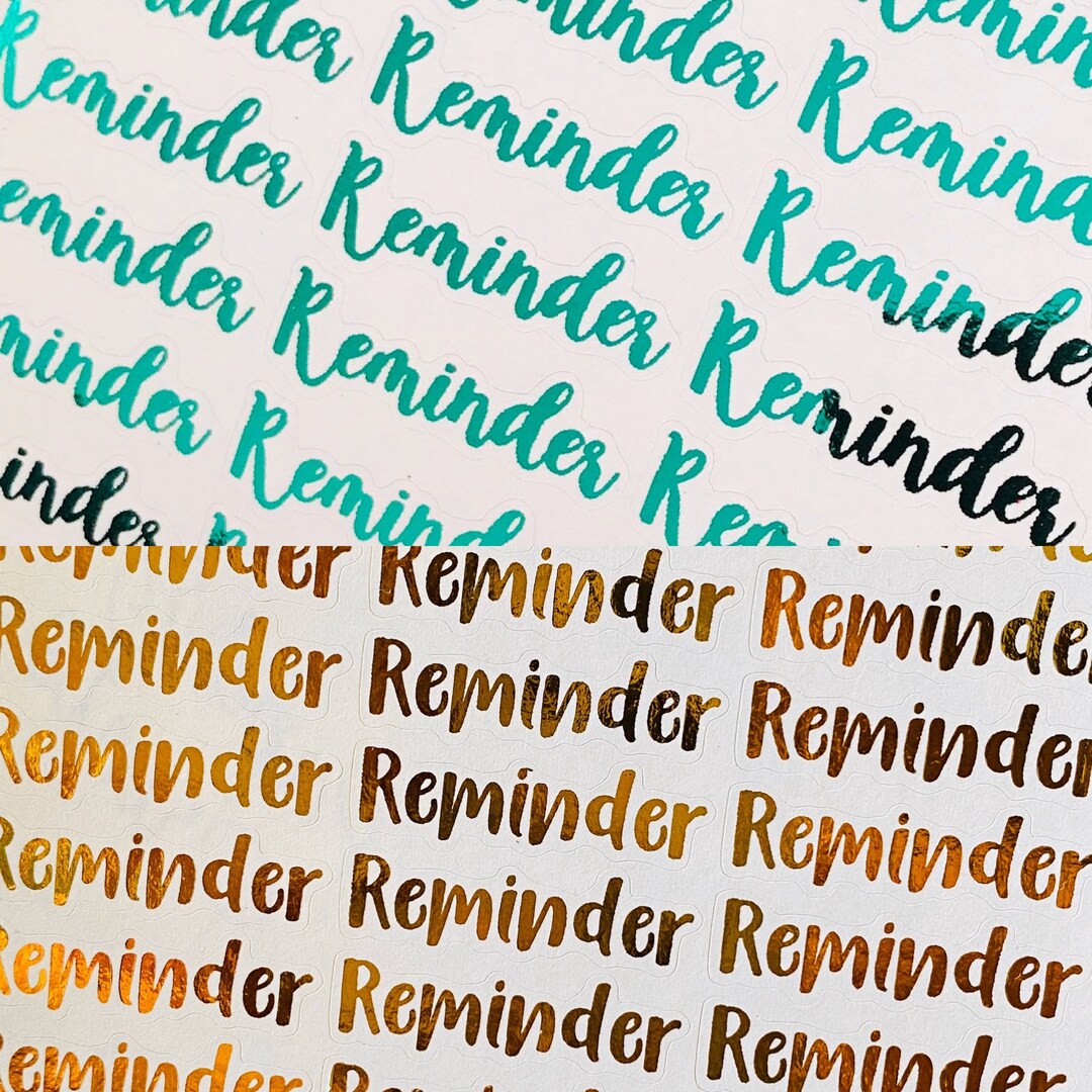Mini Foil Planner Sticker 36 / 27 Pcs REMINDER [2 Styles - Print and ...