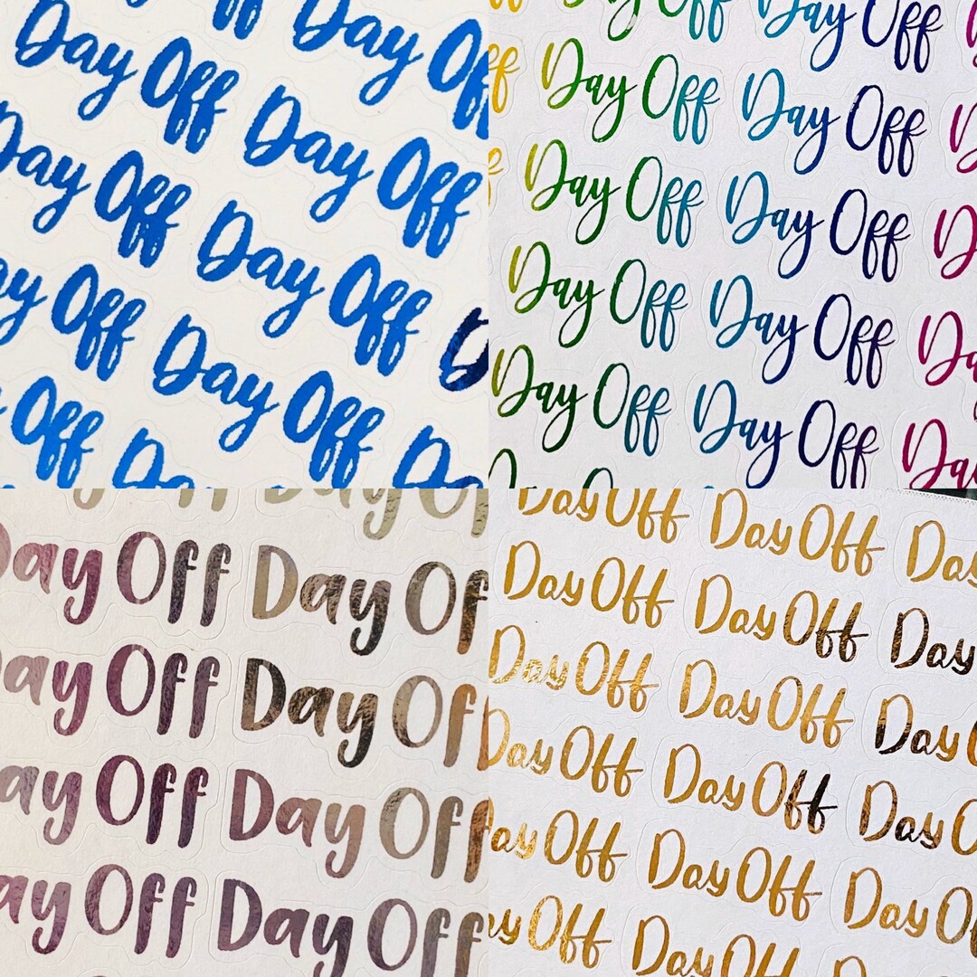 Mini Foil Planner Sticker 35 / 30 / 28 / 39 Pcs DAY OFF Word - Etsy Denmark