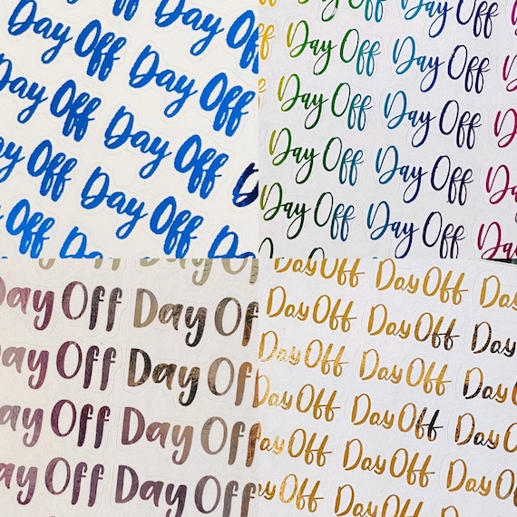Mini Foil Planner Sticker 35 / 30 / 28 / 39 Pcs DAY OFF Word - Etsy Denmark