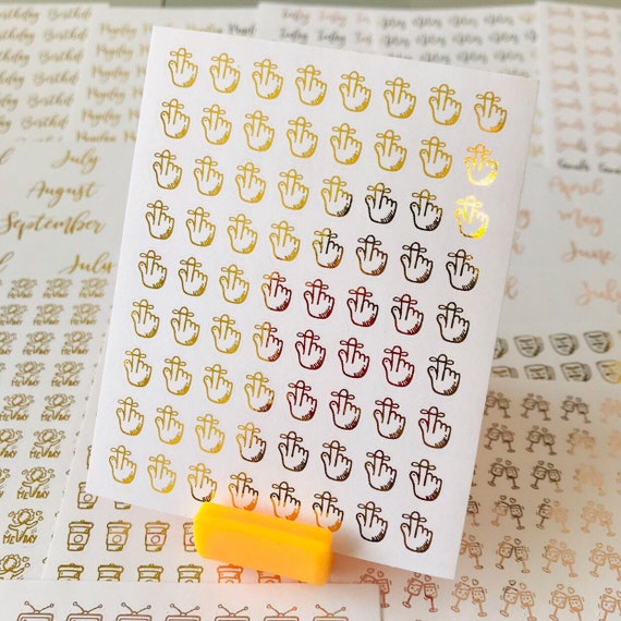 Mini Foil Planner Sticker 1 cm 70 pcs REMINDER hand | Etsy