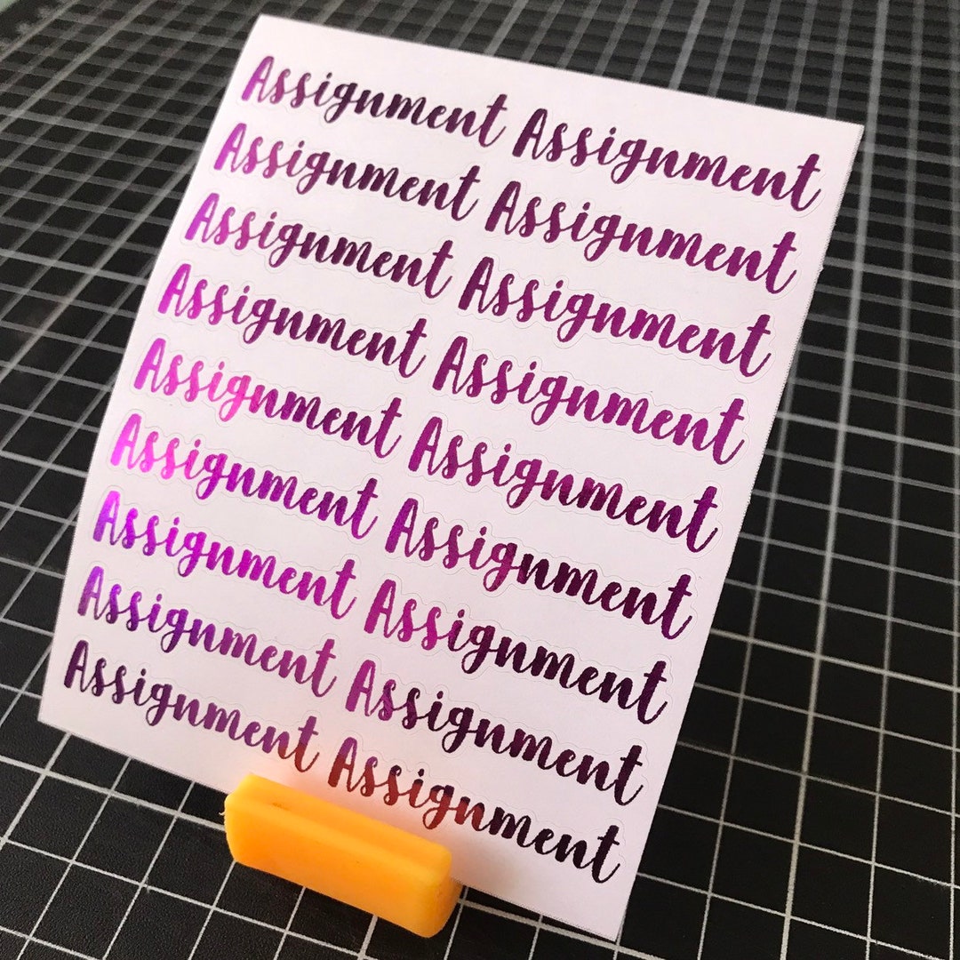 Foil Assignment Planner Stickers - School Study Script (15 Pcs) - Etsy