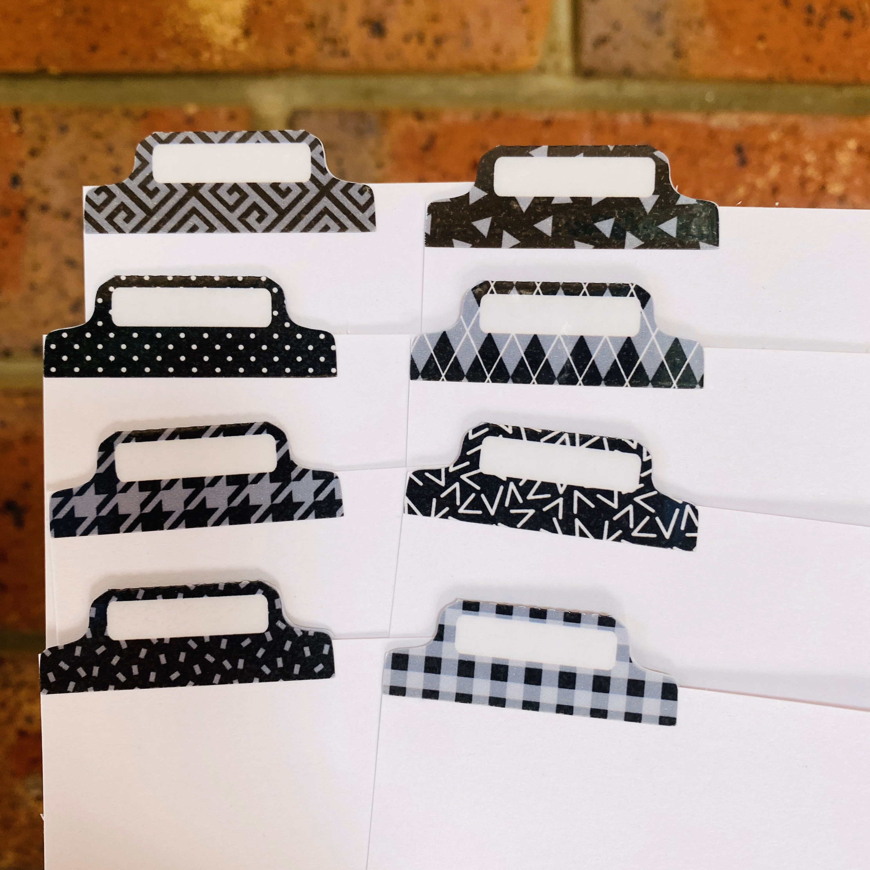 Black Laminated Planner Tabs: Adhesive Index Dividers (4 Pcs) - Etsy