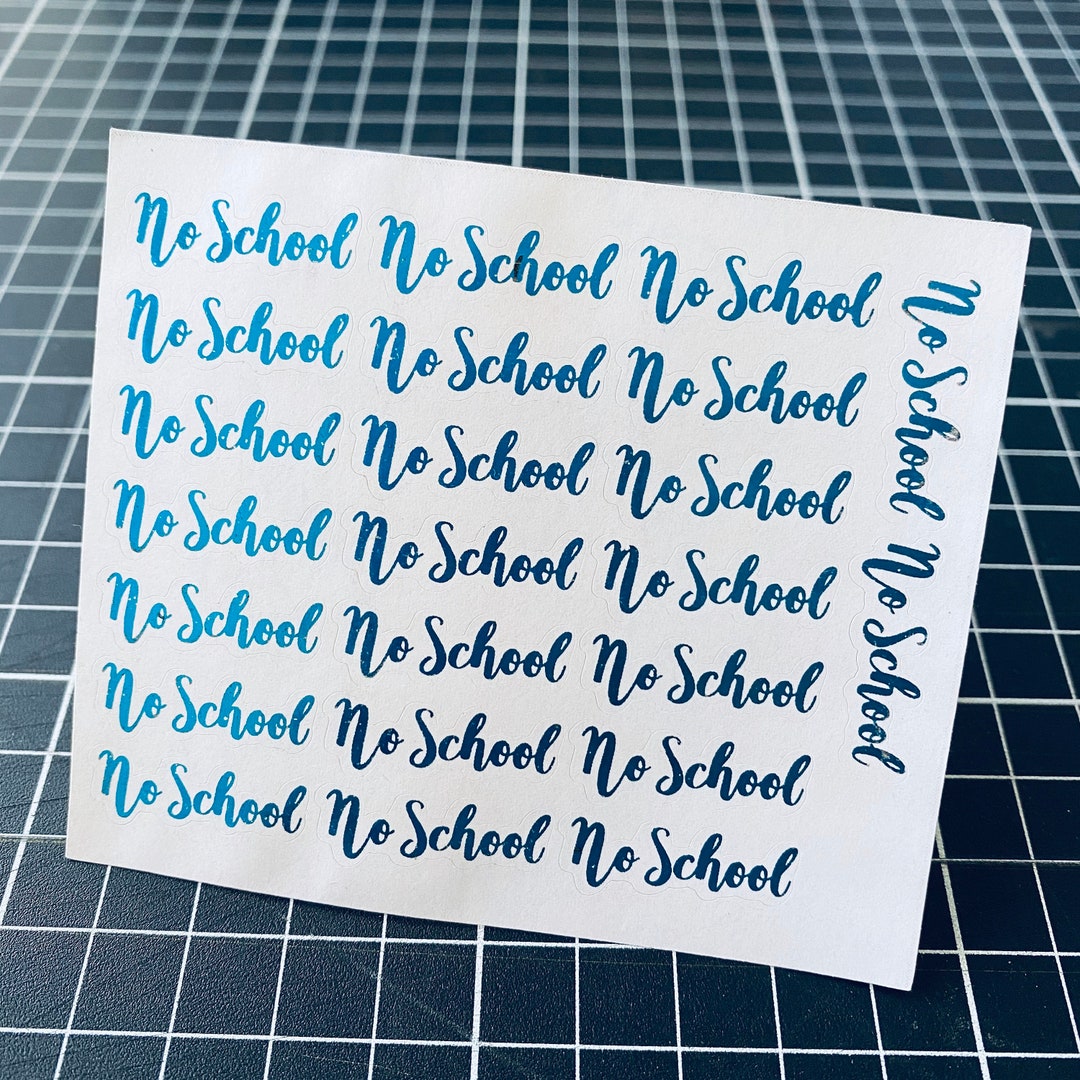 Mini Foil Planner Sticker 30 Pcs NO SCHOOL Script Word Foil - Etsy