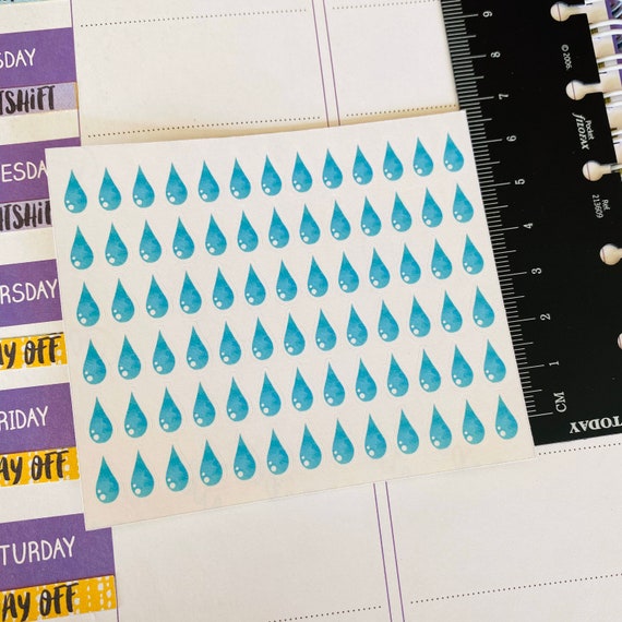 Planner Sticker Mini 1cm 78 pcs Water Droplet Drop | Etsy