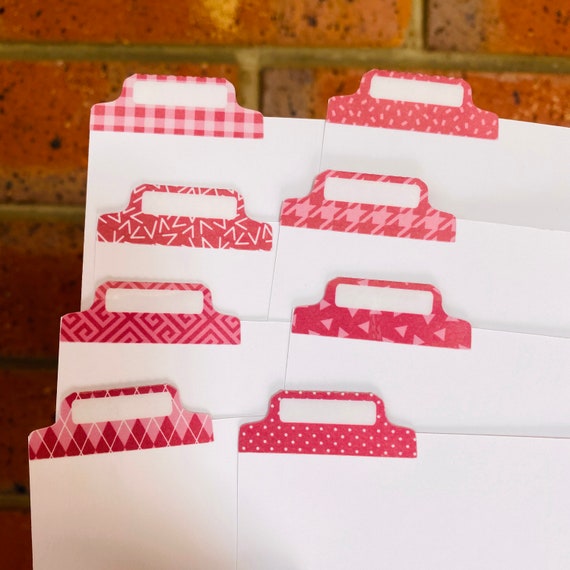 4 Pcs Ruby Red Laminated Adhesive Tabs Bookmark Side Tabs - Etsy