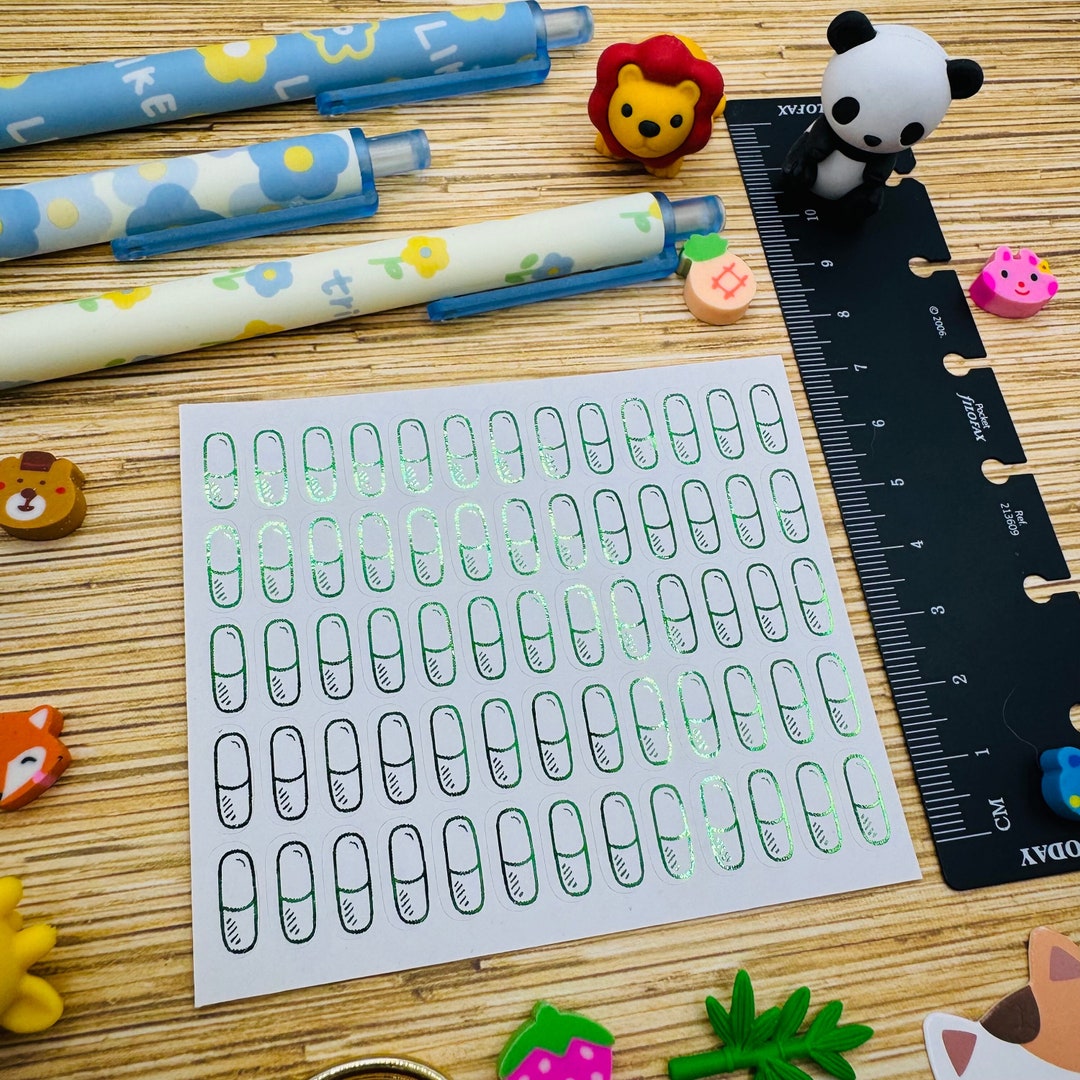 Mini Foil Pill Planner Stickers: Medicine & Vitamin Icons - Etsy