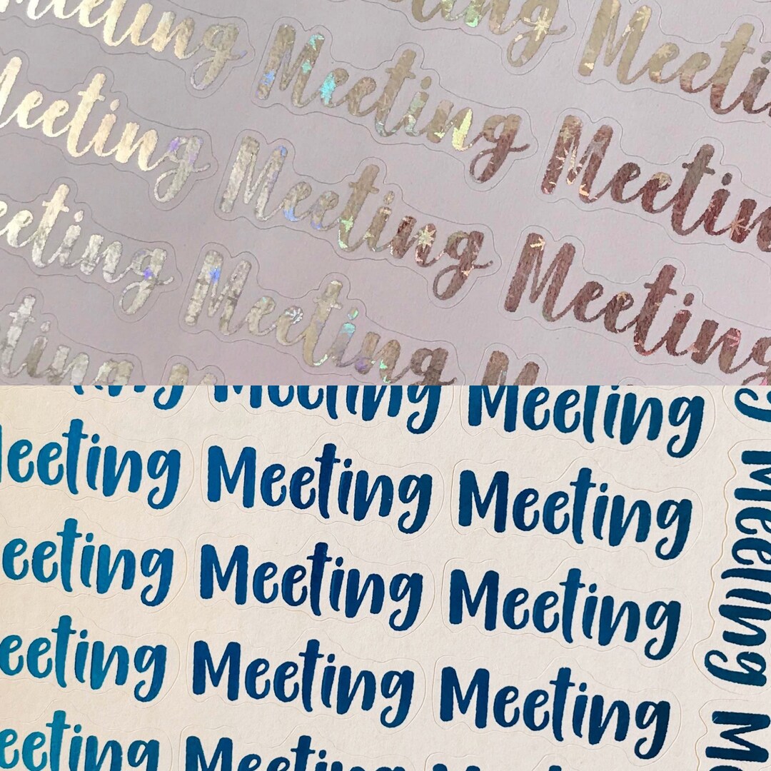 27 / 27 Pcs MEETING [2 Styles - Print and Cursive] Word Foil Sticker - Etsy