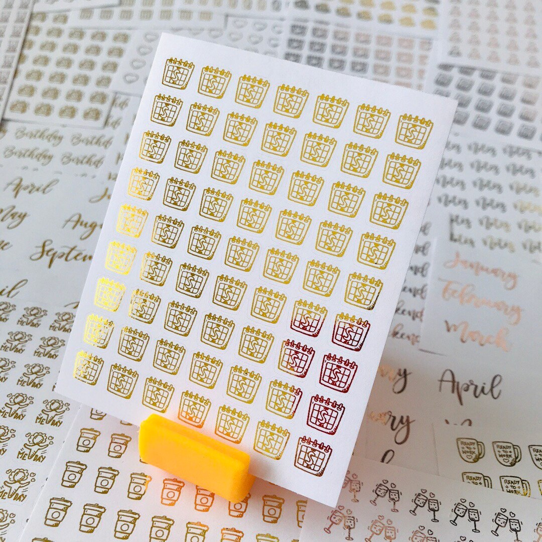 Mini Foil Payday Planner Stickers: 1cm, 56 Pcs - Etsy