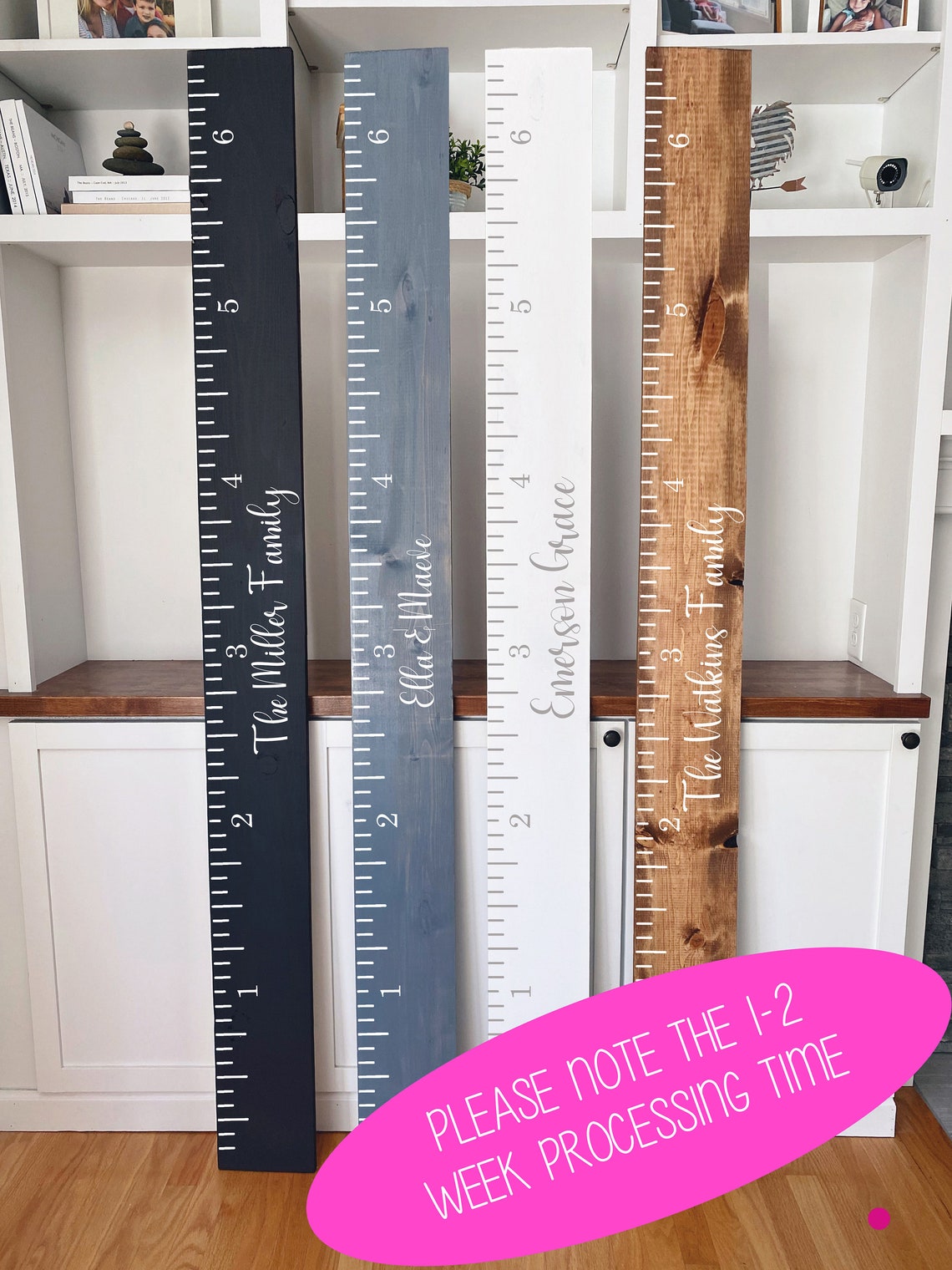 Gray Growth Chart Ruler Gray Wood Ruler Kids Room Decor | Etsy
