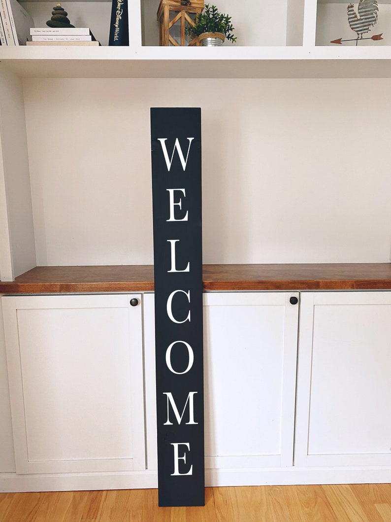 Vertical Welcome Sign Entryway Sign Front Porch Decor - Etsy