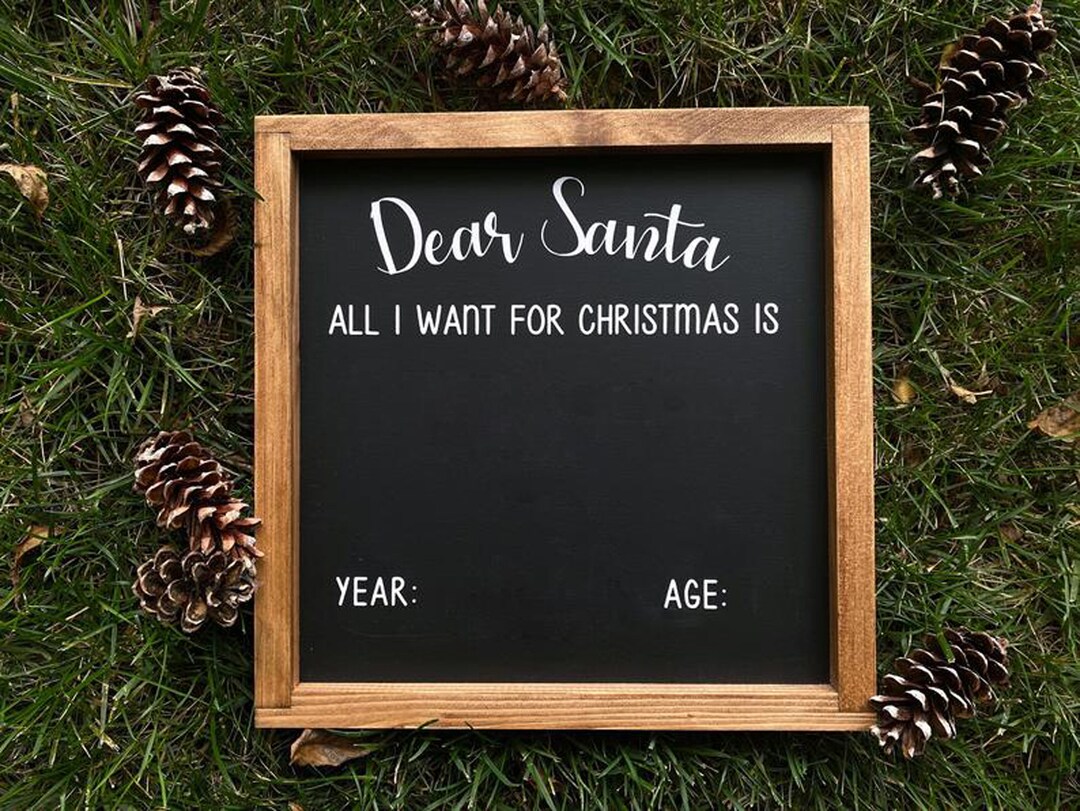 Dear Santa Chalkboard | Double Sided Reusable Holiday Chalkboard ...