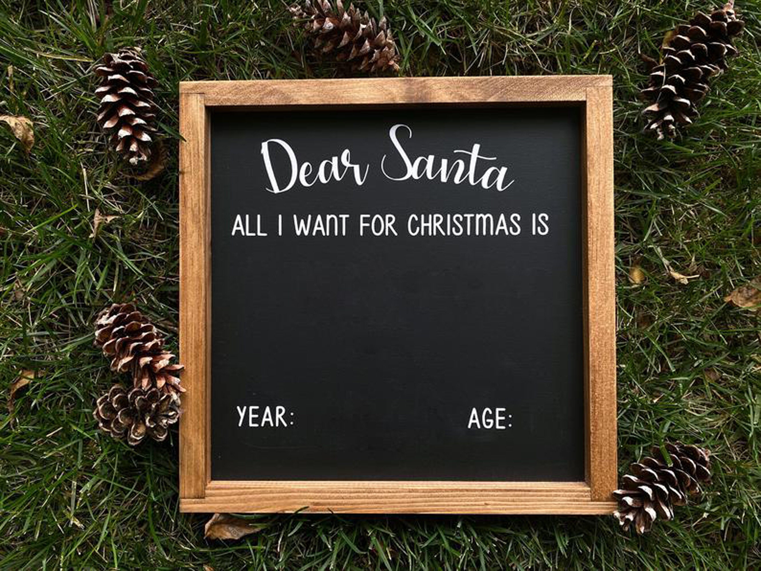 Dear Santa Chalkboard Double Sided Reusable Holiday | Etsy