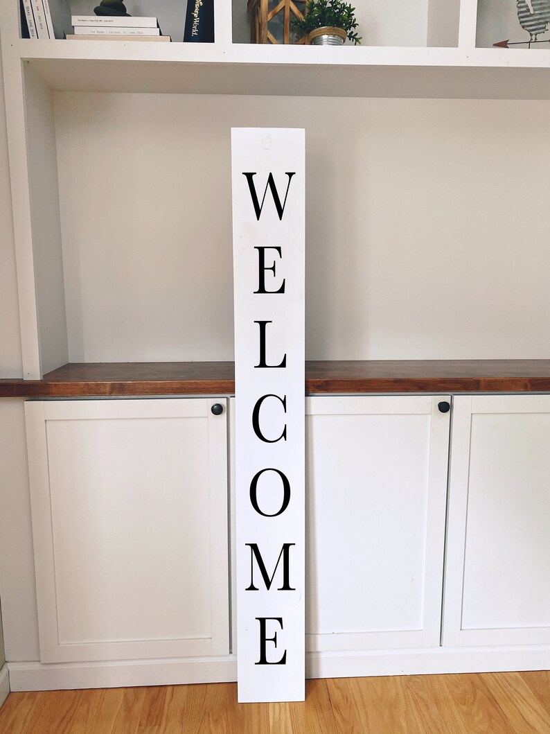 Vertical Welcome Sign Entryway Sign Front Porch Decor | Etsy