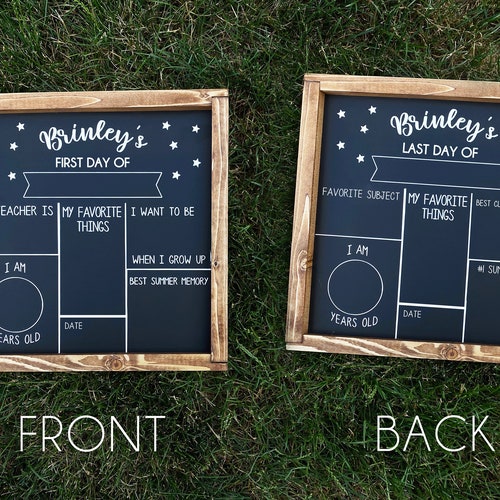 First Day of School Chalkboard Personalized Framed Double - Etsy