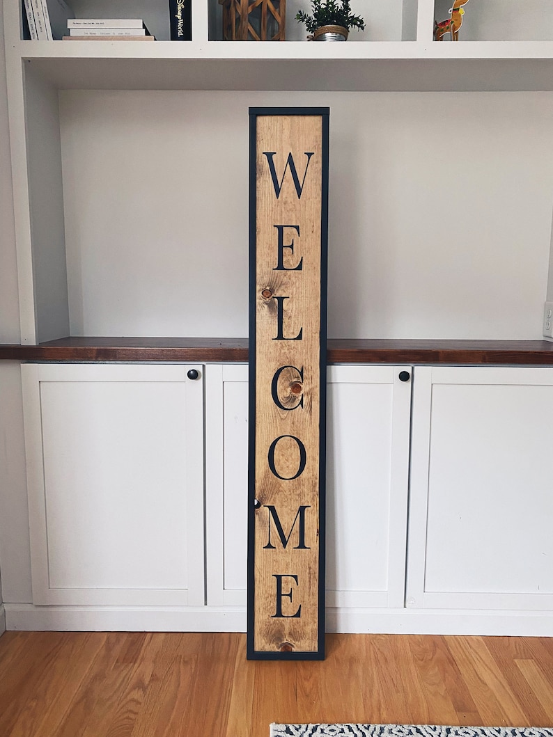 Framed Wood Welcome Front Porch Sign Entryway Sign Front | Etsy