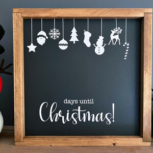 Framed Christmas Countdown Chalkboard Reusable Days Until | Etsy
