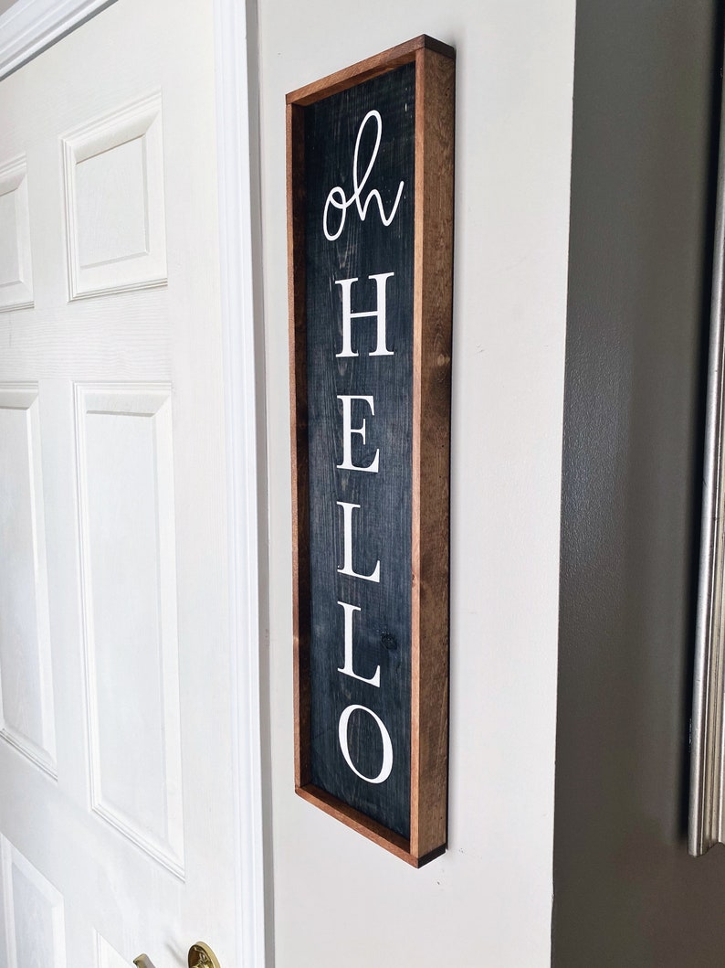 Oh Hello Small Welcome Sign Entryway Spring Decor Mini | Etsy
