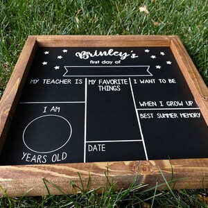 Last Day of School Chalkboard Personalized Framed Double Sided First ...