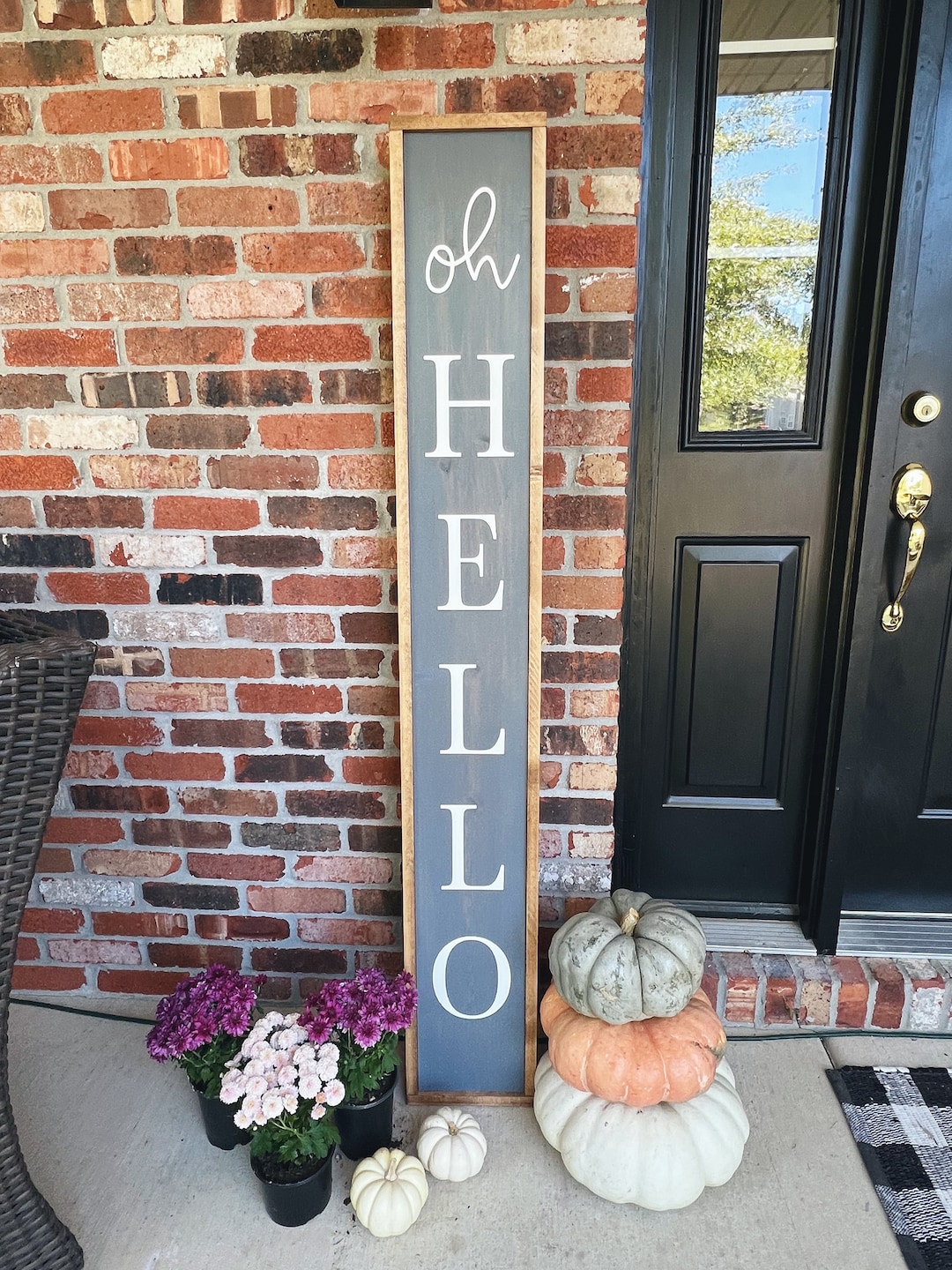 Framed Oh Hello Welcome Front Porch Sign | Entryway Sign | Front Porch ...