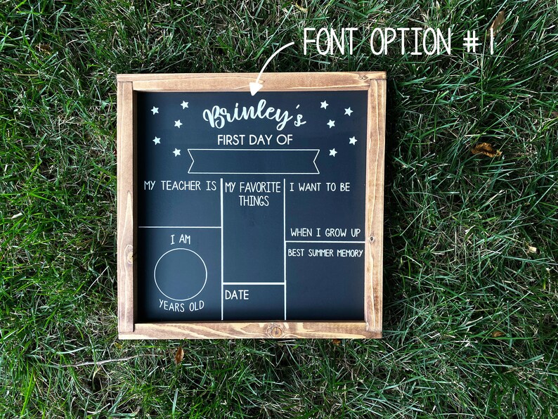 First Day of School Chalkboard Personalized Framed Double - Etsy