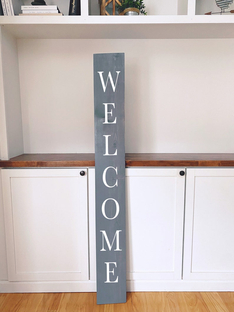 Vertical Welcome Sign Entryway Sign Front Porch Decor | Etsy