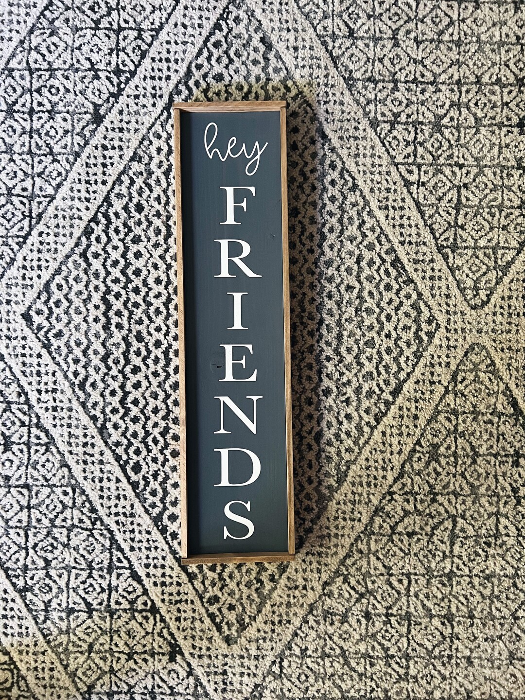 Gray Hey Friends Small Welcome Sign | Entryway Spring Decor | Mini ...