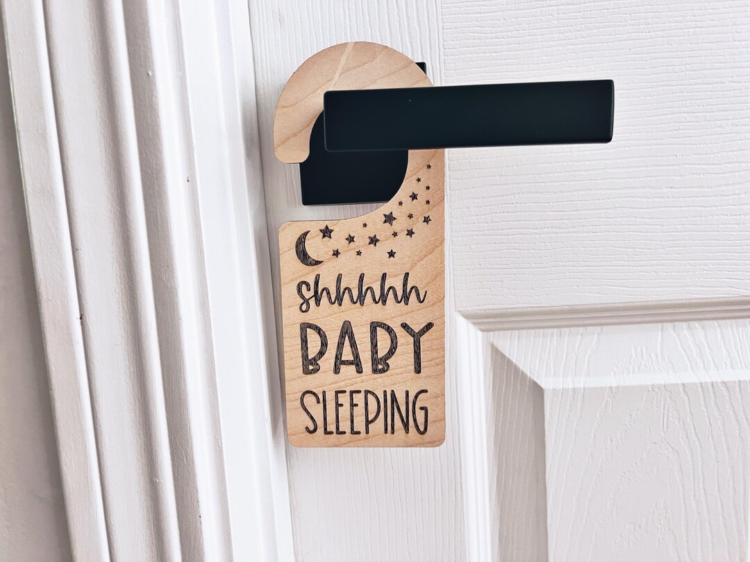 Baby Mom Dad Sleeping Napping Door Hanger, Shhh, Front Door Sign, Do ...