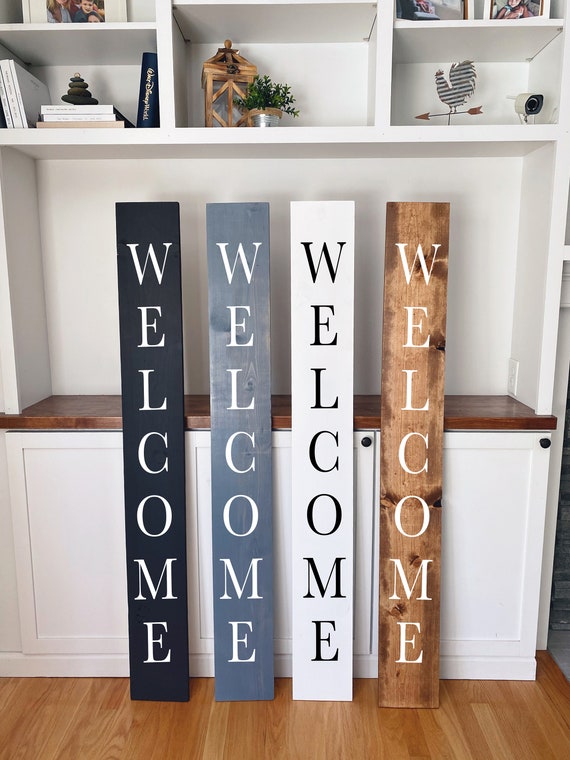 Vertical Welcome Sign Entryway Sign Front Porch Decor | Etsy