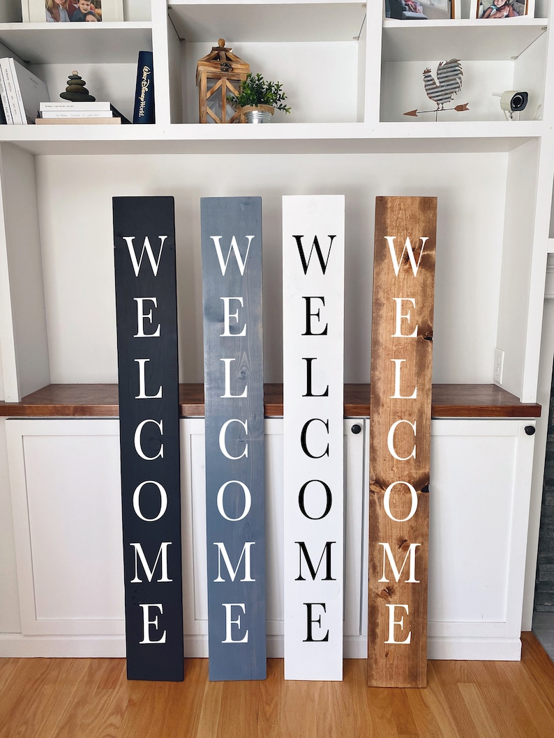 Vertical Welcome Sign Entryway Sign Front Porch Decor - Etsy