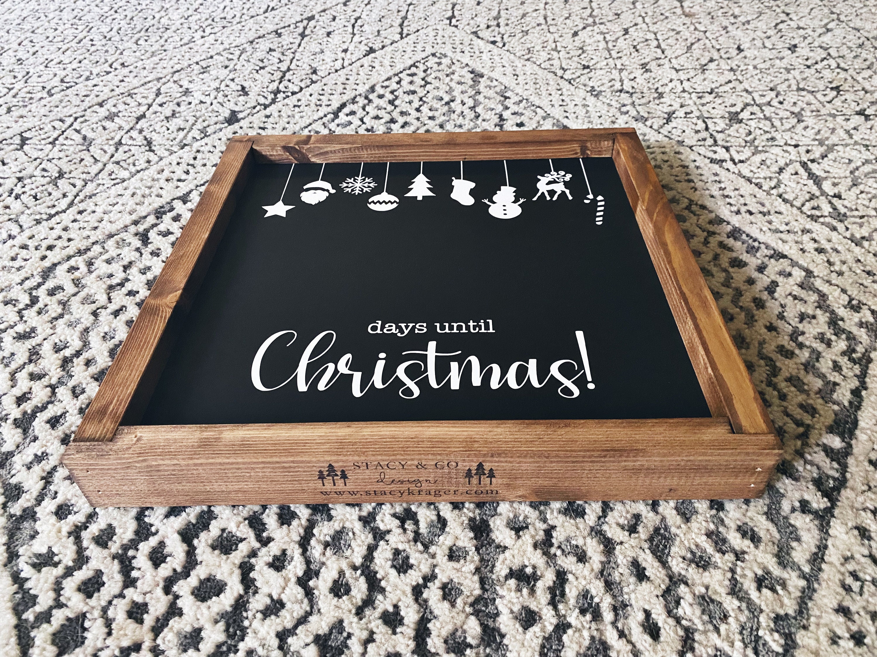 Framed Christmas Countdown Chalkboard Reusable Days Until - Etsy