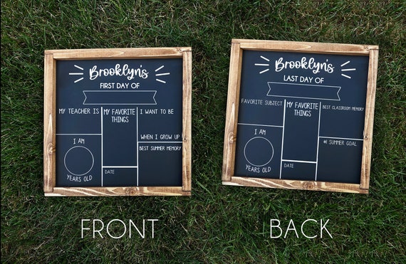 First Day of School Chalkboard Personalized Framed Double - Etsy