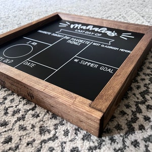 First Day of School Chalkboard Personalized Framed Double Sided First ...