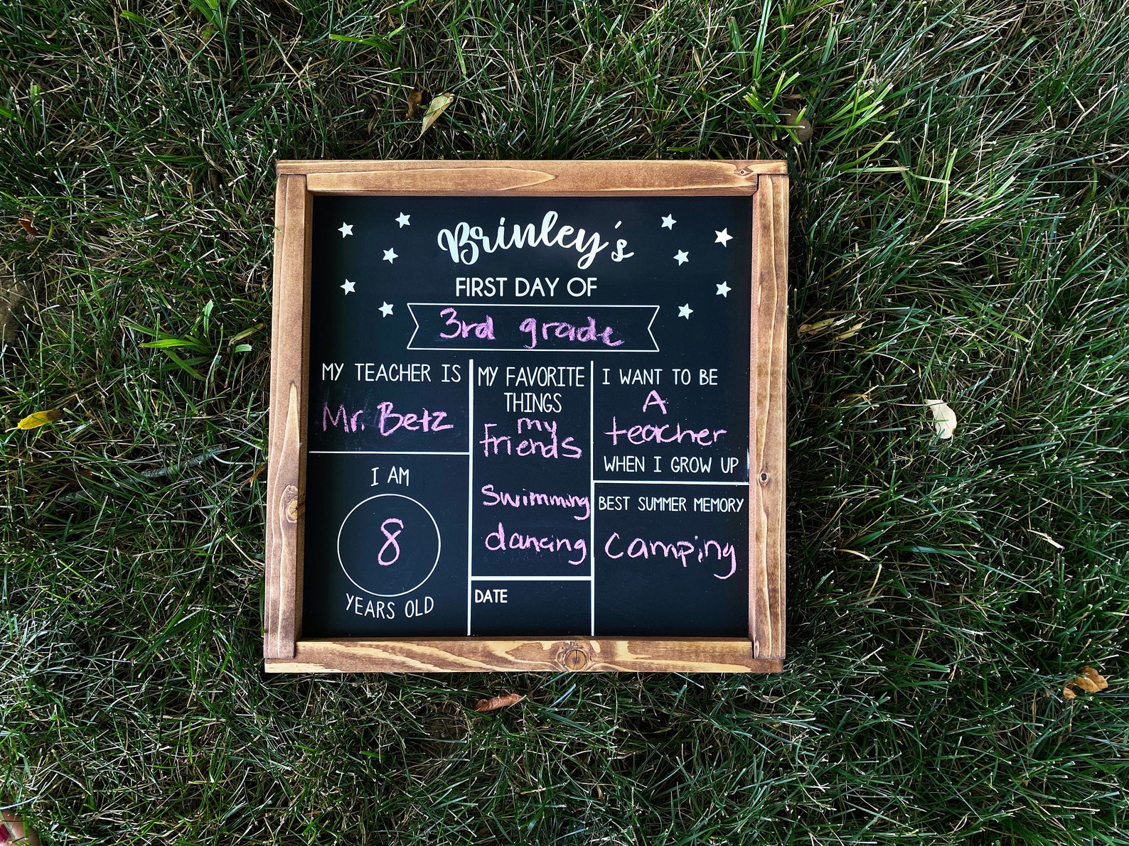 First Day of School Chalkboard Personalized Framed Double - Etsy