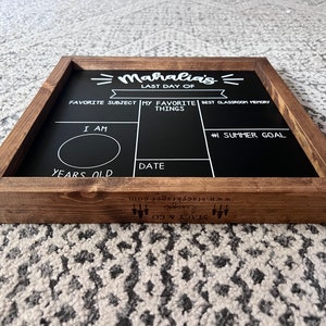 First Day of School Chalkboard Personalized Framed Double Sided First ...