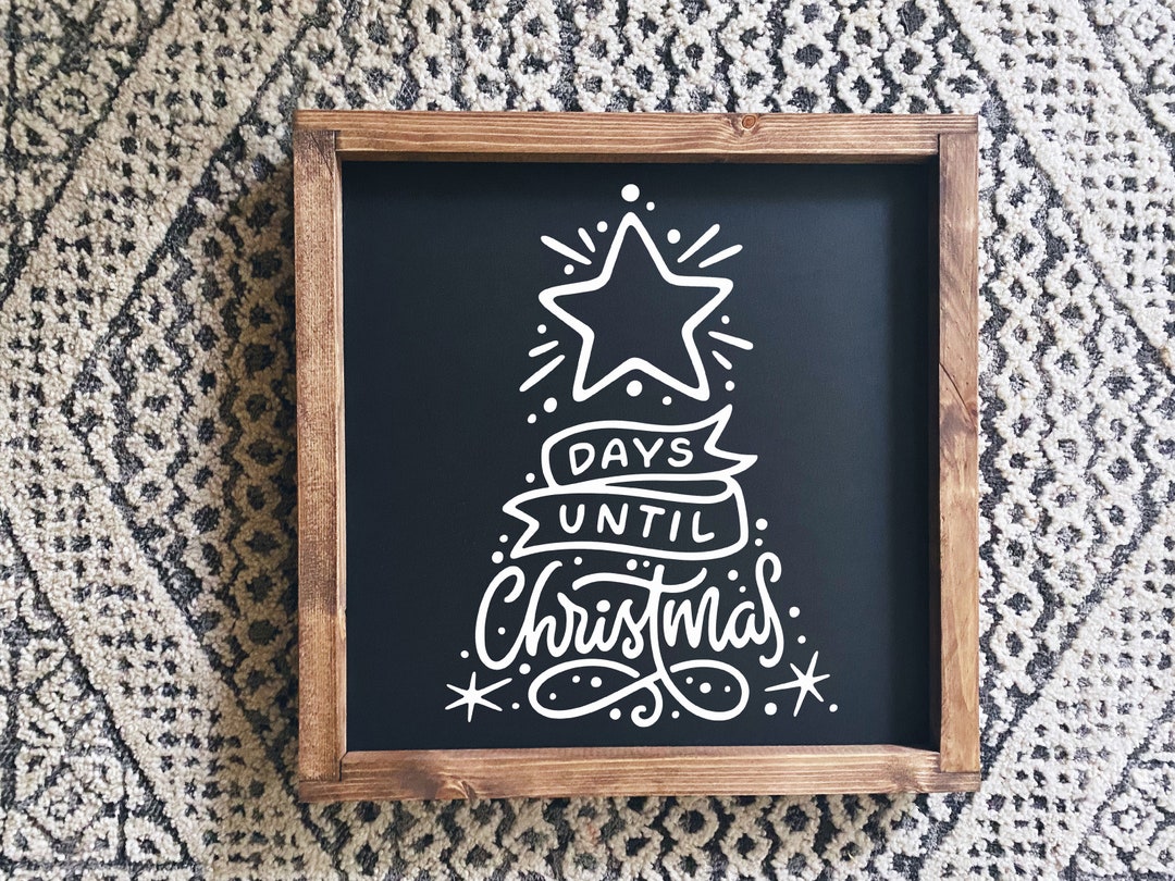 Framed Christmas Countdown Chalkboard Reusable | Days Until Christmas ...