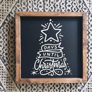 Framed Christmas Countdown Chalkboard Reusable | Days Until Christmas ...