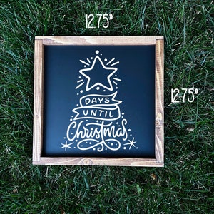 Framed Christmas Countdown Chalkboard Reusable | Days Until Christmas ...