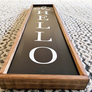 Black Oh Hello Small Welcome Sign | Entryway Spring Decor | Mini ...