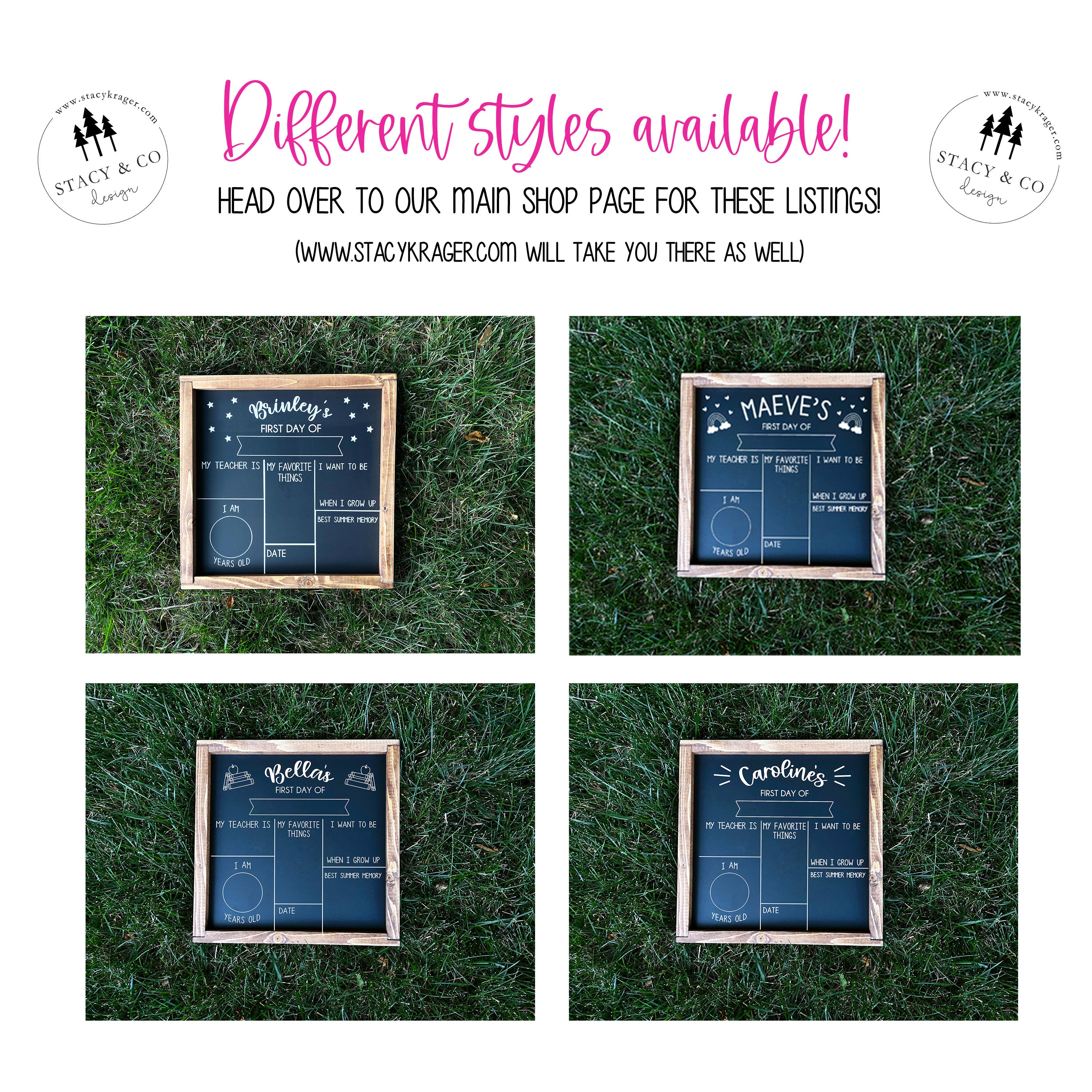 First Day of School Chalkboard Personalized Framed Double Sided First ...