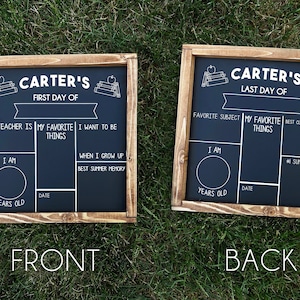 First Day of School Chalkboard Personalized Framed Double Sided First ...