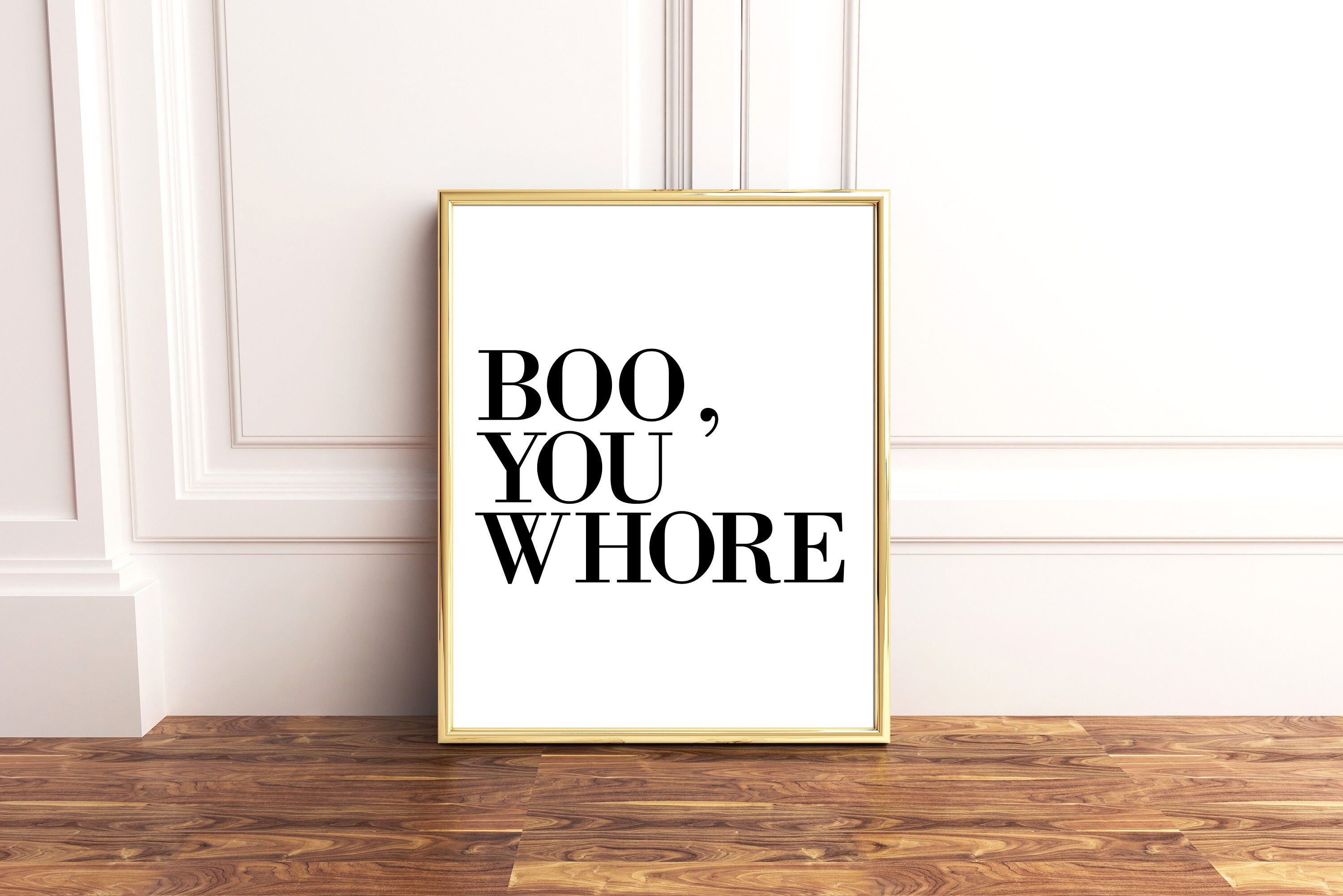 Boo You Whore /// Mean Girls Quote • Printable Poster in Black & White ...
