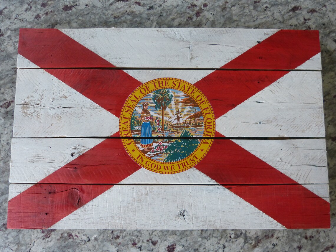 Reclaimed Wood State of Florida Flag Medium | Etsy
