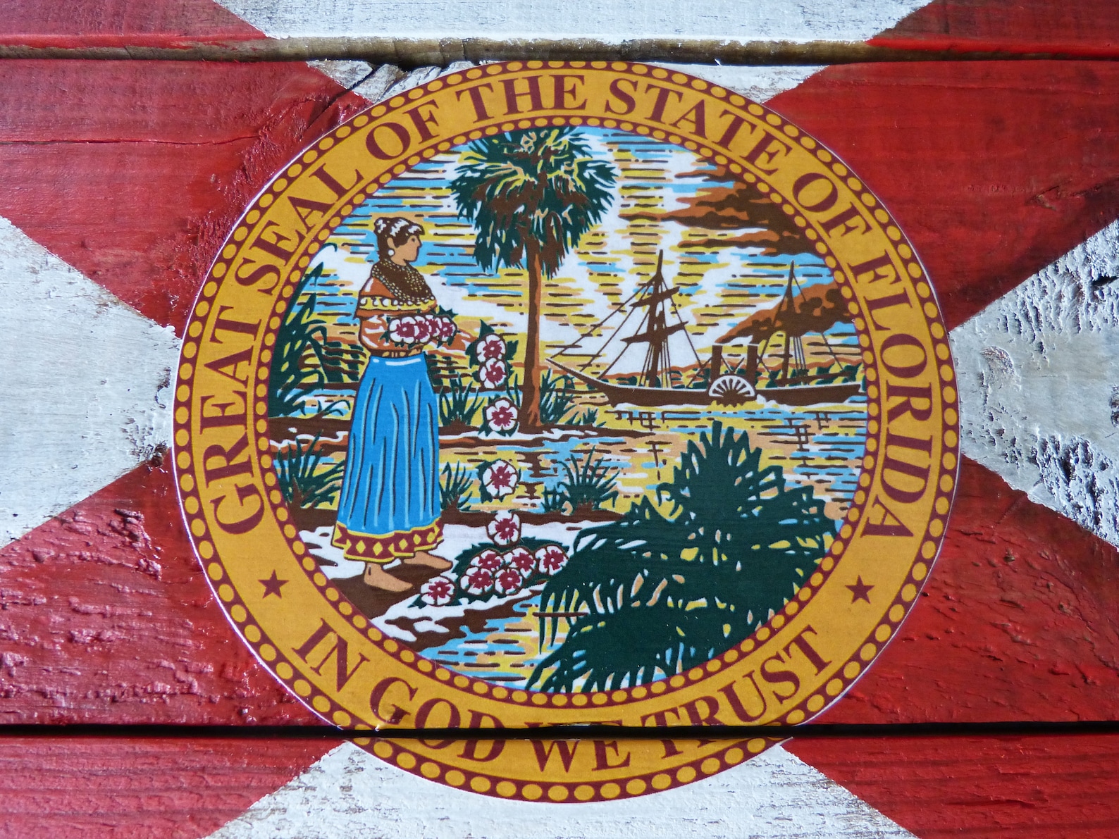 Reclaimed Wood State of Florida Flag Small - Etsy