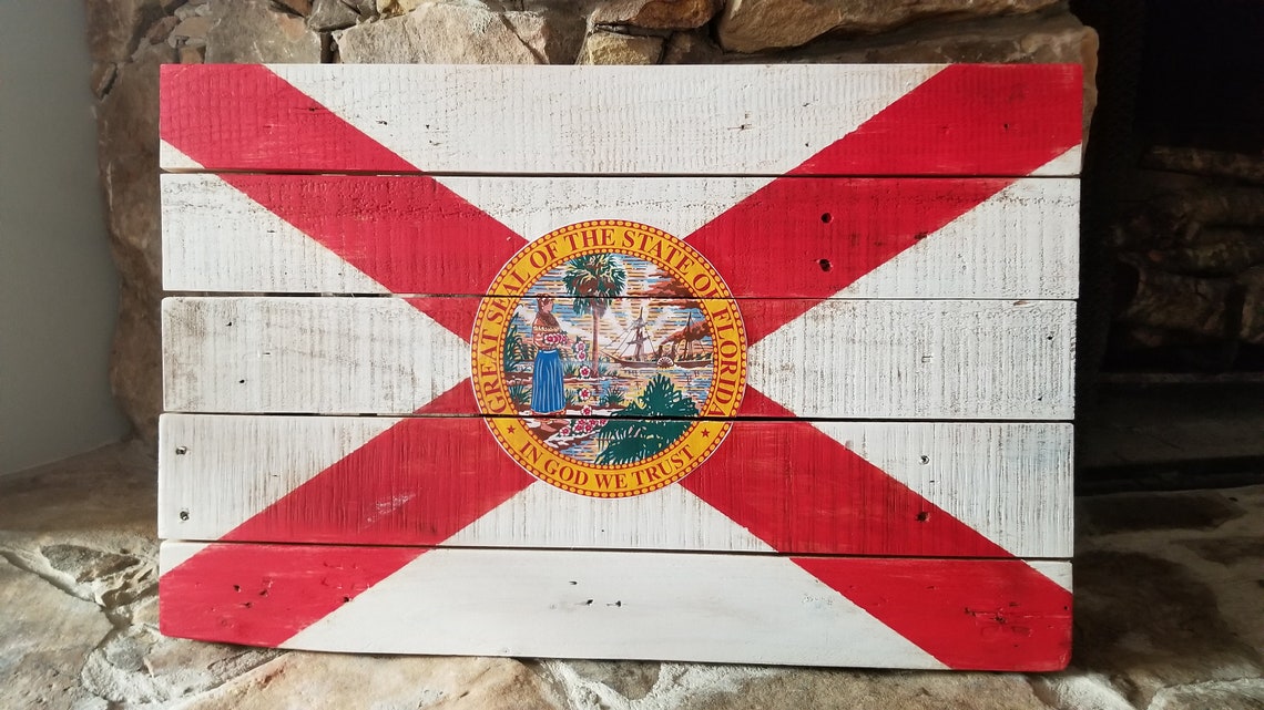 Reclaimed Wood State of Florida Flag - Medium - Etsy