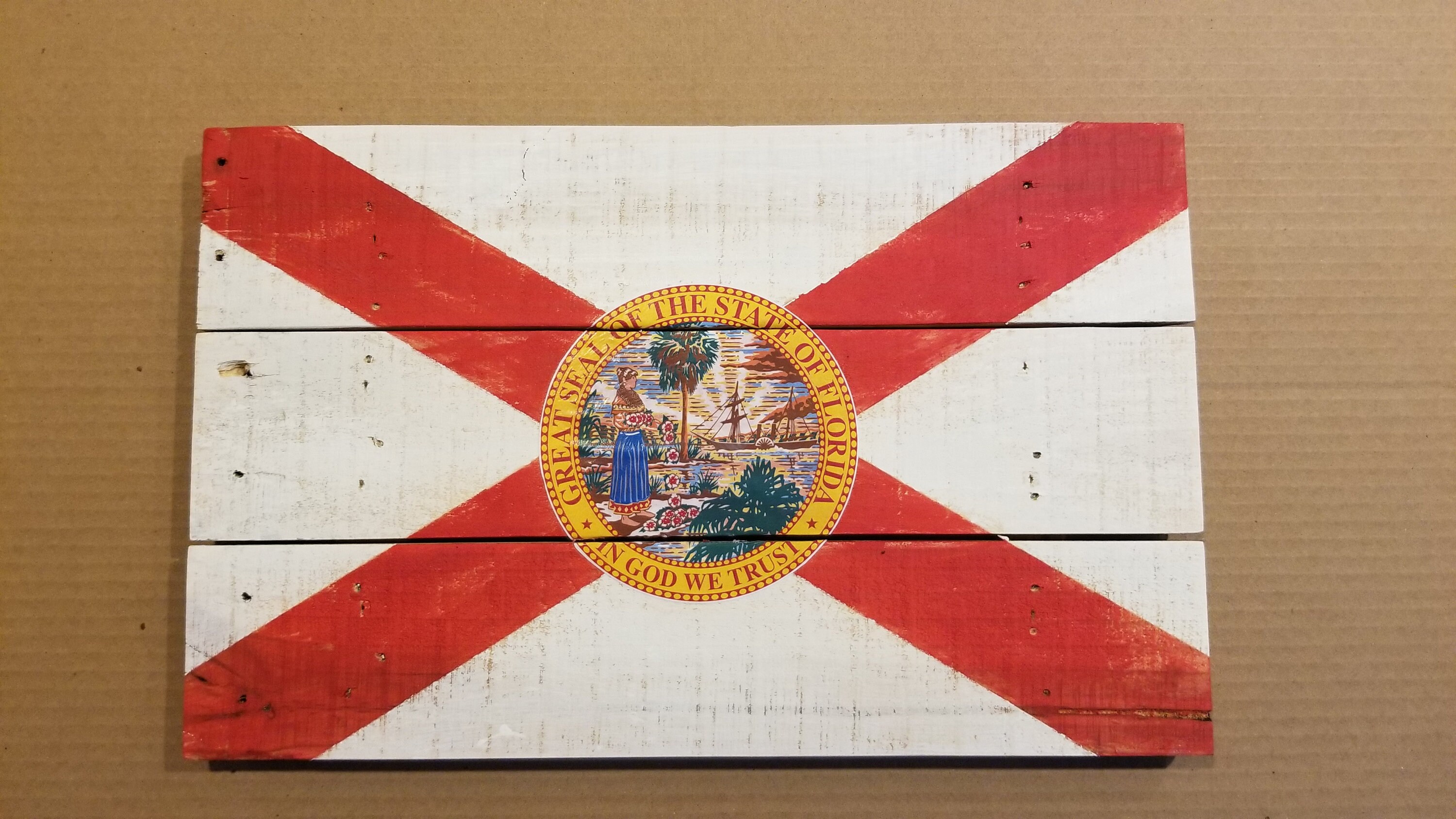 Reclaimed Wood State of Florida Flag - Small - Etsy